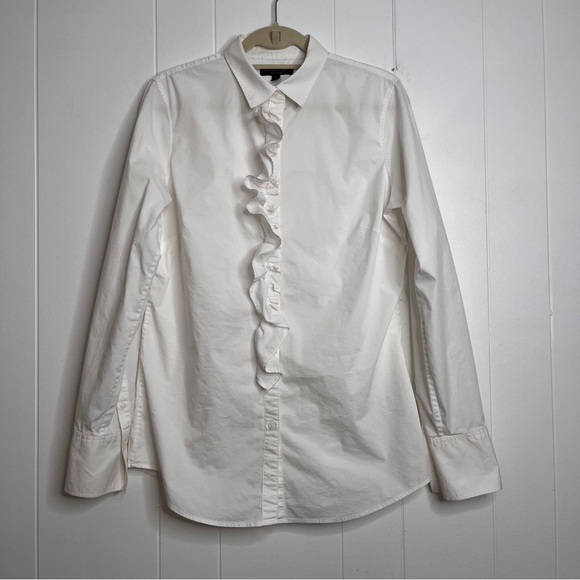 Banana Republic | Tops | Banana Republic Riley Shirt Ruffles White ...